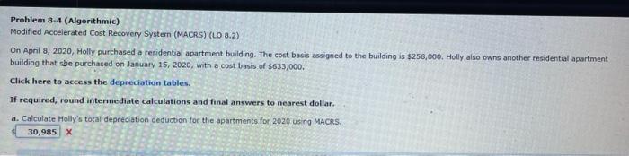 Solved Problem 8-4 (Algorithmic) Modified Accelerated Cost | Chegg.com