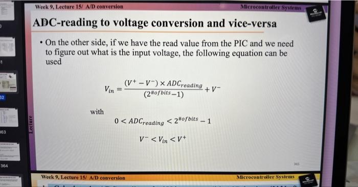Solved Calculate the ADC reading of a 3 V input on a 4 bit | Chegg.com
