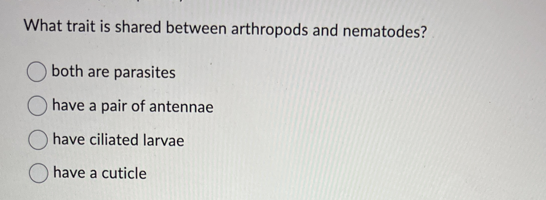 Solved What trait is shared between arthropods and | Chegg.com
