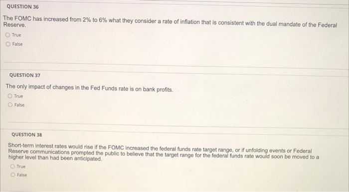 Solved The FOMC has increased from 2% to 6% what they | Chegg.com
