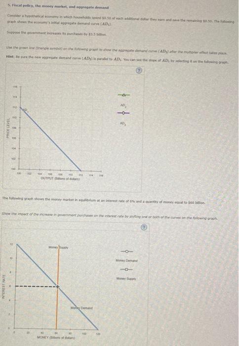 Solved Changes in the supply The following the money in the | Chegg.com