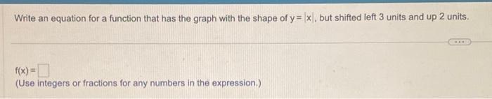 Solved Write an equation for a function that has a graph | Chegg.com