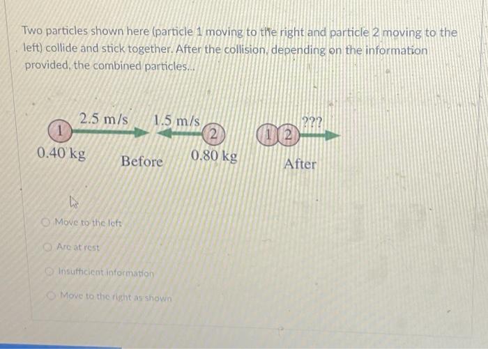 Solved Two particles shown here (particle 1 moving to the | Chegg.com
