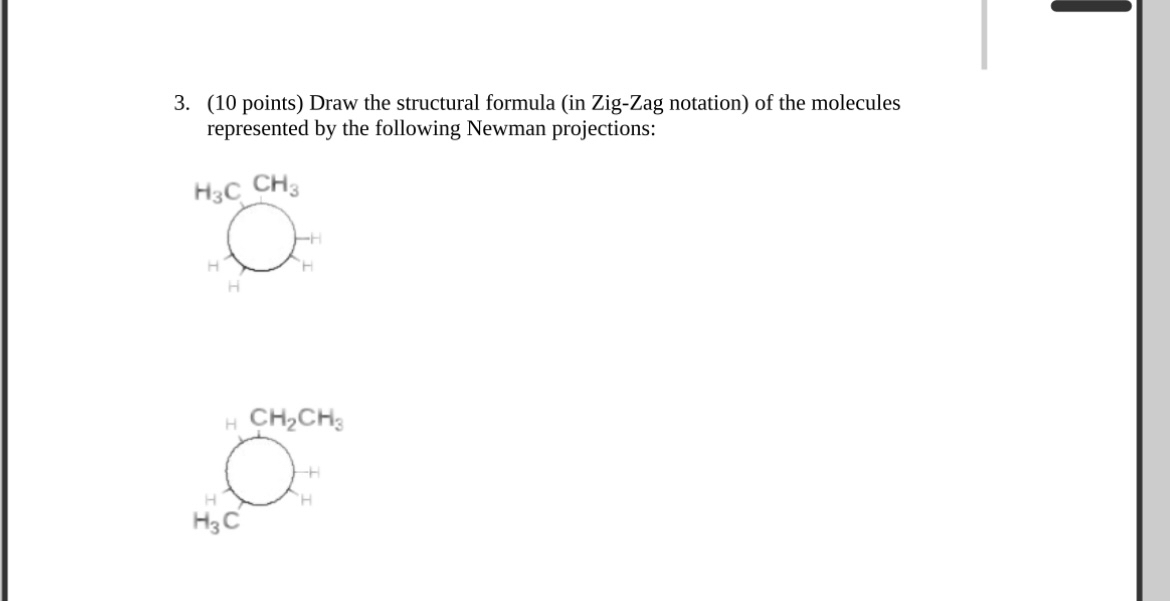 Solved (10 ﻿points) ﻿Draw the structural formula (in Zig-Zag | Chegg.com