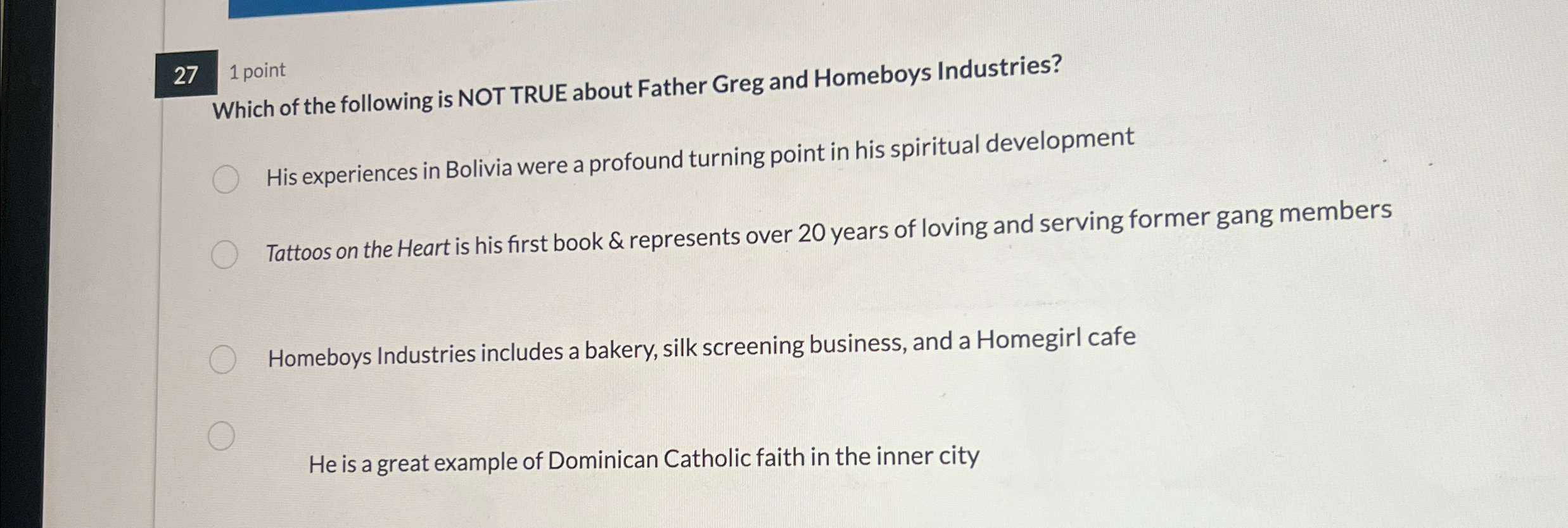 Solved 271 ﻿pointWhich of the following is NOT TRUE about | Chegg.com