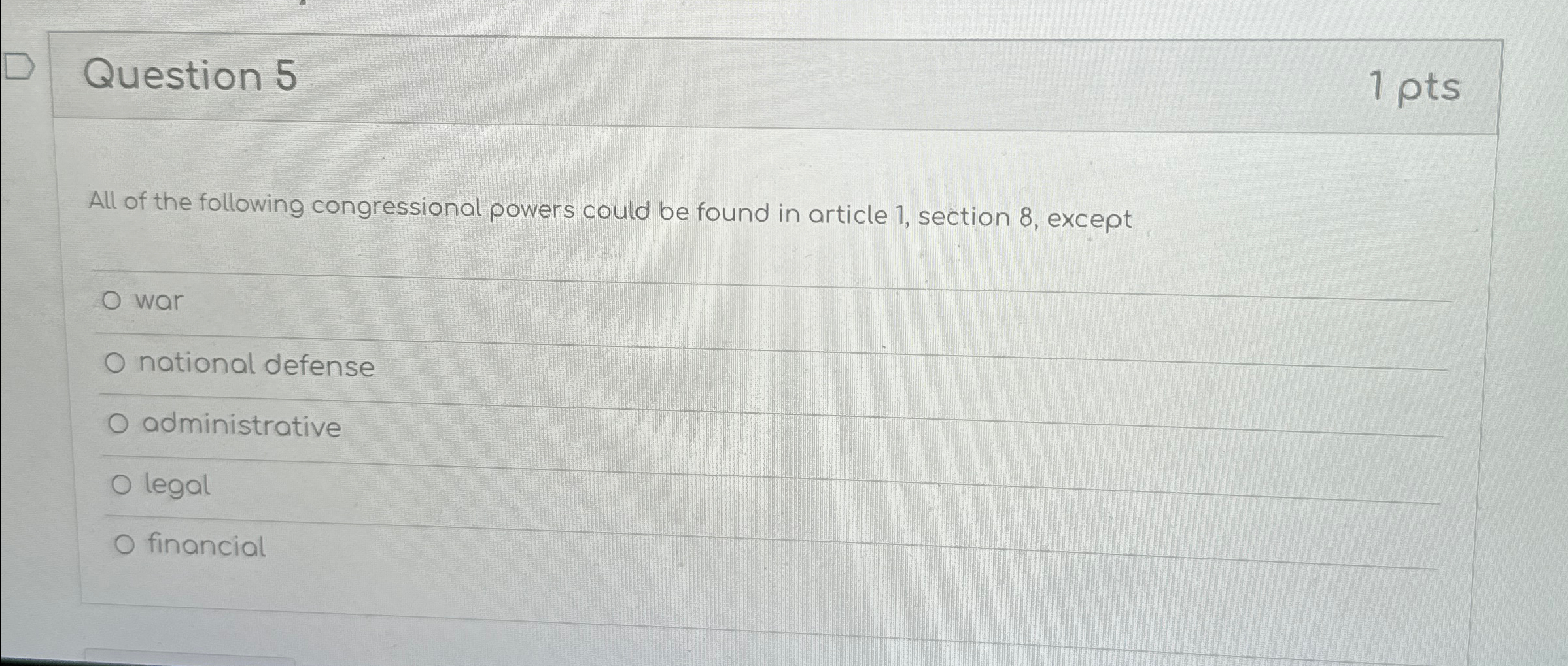 Solved Question 51 ptsAll of the following congressional | Chegg.com Solved Question 51 ptsAll of the following congressional | Chegg.com