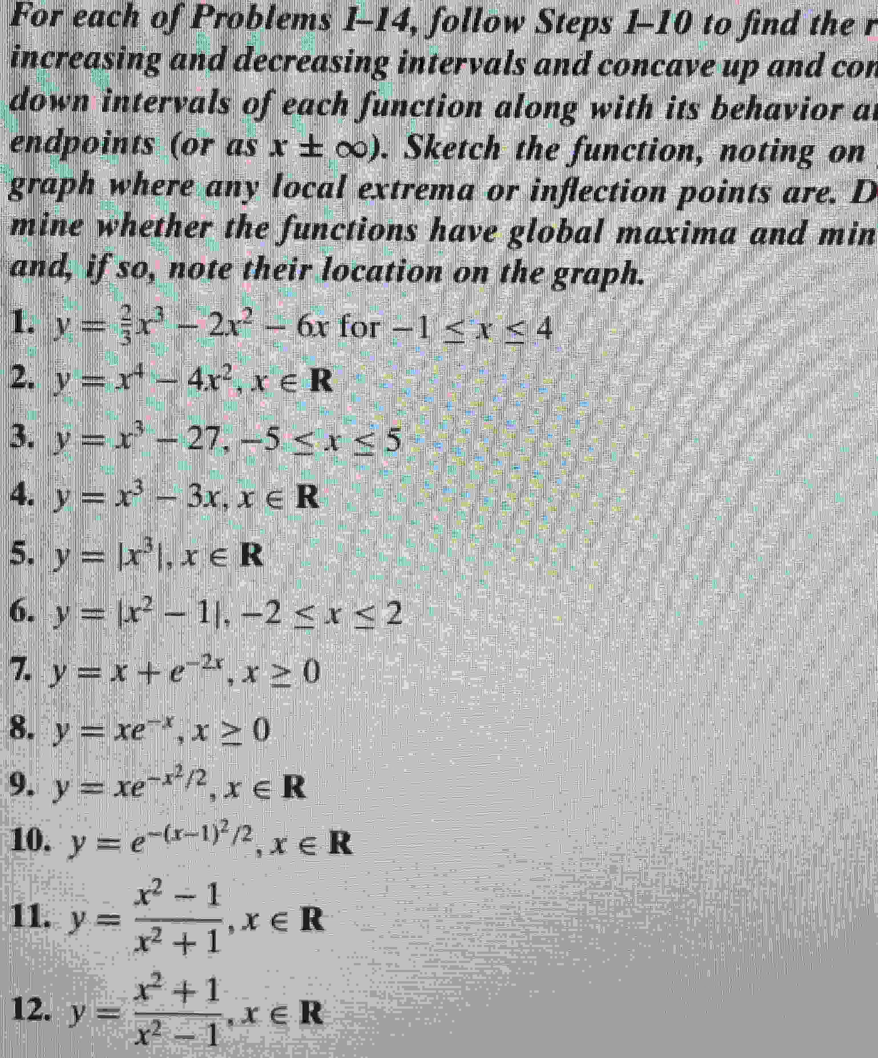 Solved For each of Problems 1-14, ﻿follow Steps 1-10 ﻿to | Chegg.com
