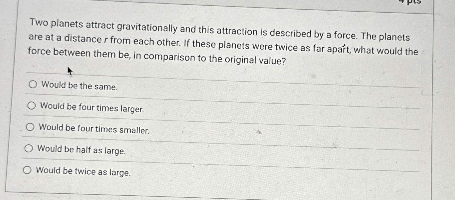 Solved Two planets attract gravitationally and this | Chegg.com