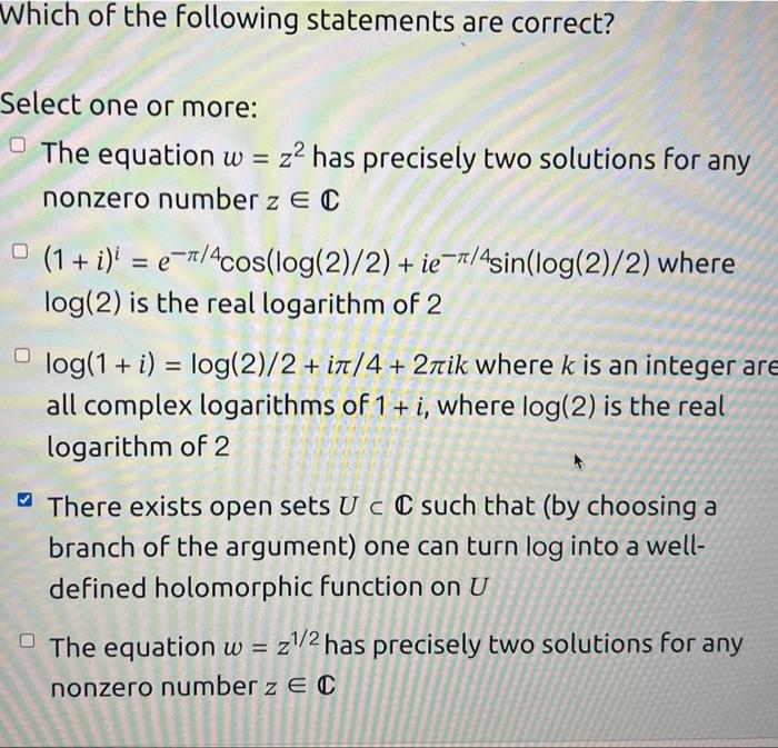 Solved Which of the following statements are correct? Select | Chegg.com