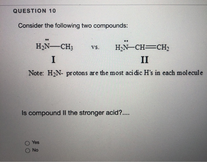 Solved QUESTION 10 Consider the following two compounds: VS. | Chegg.com
