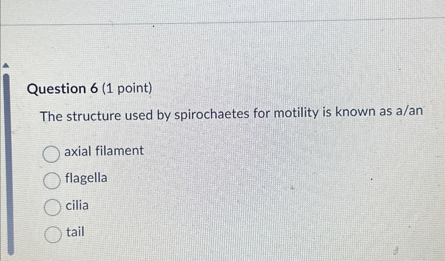 Solved Question 6 (1 ﻿point)The structure used by | Chegg.com