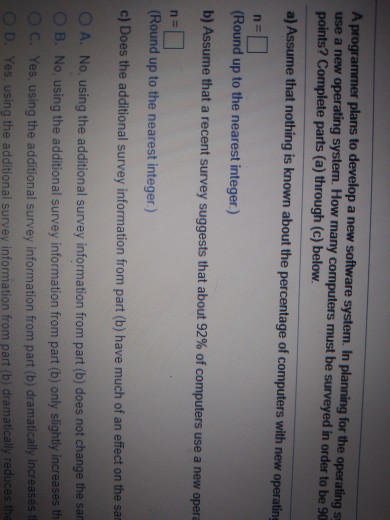 Solved A programmer plans to develop a new software system. | Chegg.com