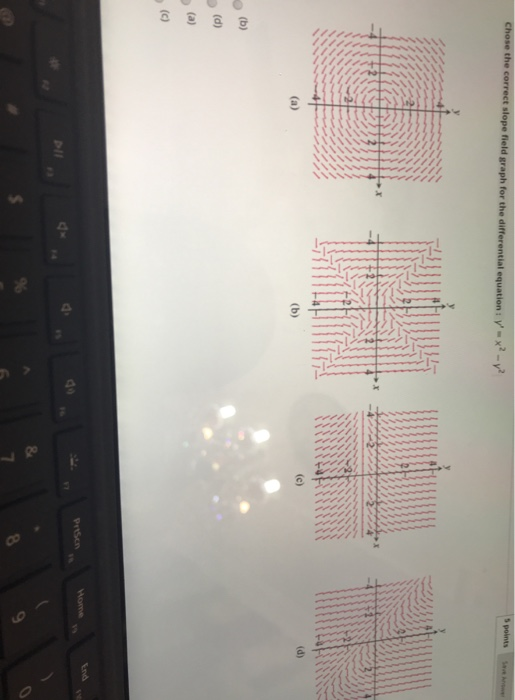Solved Chose the correct slope field graph for the | Chegg.com