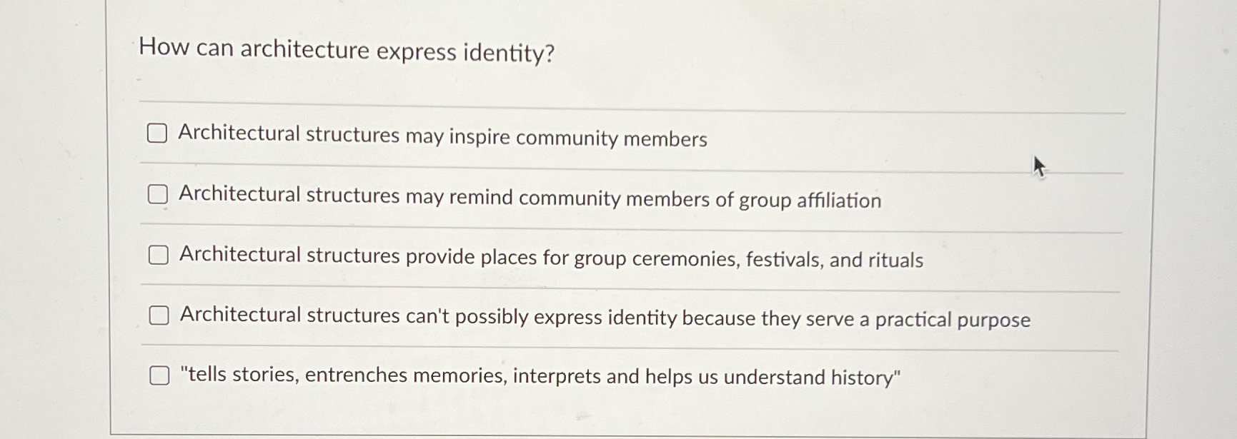 Solved How can architecture express identity?q,Architectural | Chegg.com