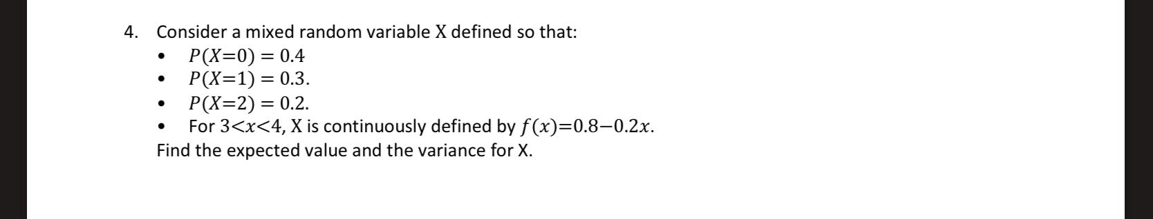 Solved Consider a mixed random variable x ﻿defined so | Chegg.com