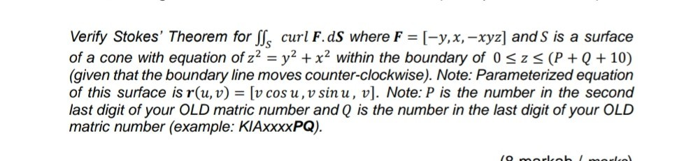 Solved Verify Stokes' Theorem for SS, curl F.ds where F = | Chegg.com