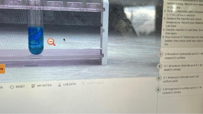 Solved Lab Data -> 1 PHASE 3. Observe displacement reactions | Chegg.com