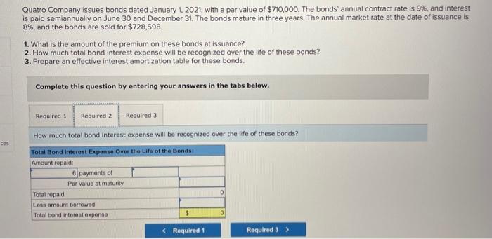Solved Quatro Company issues bonds dated January 1, 2021, | Chegg.com