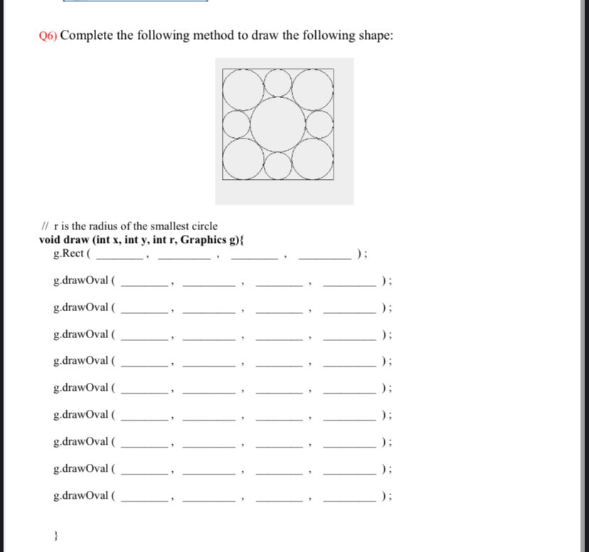 Q6) ﻿Complete the following method to draw the | Chegg.com