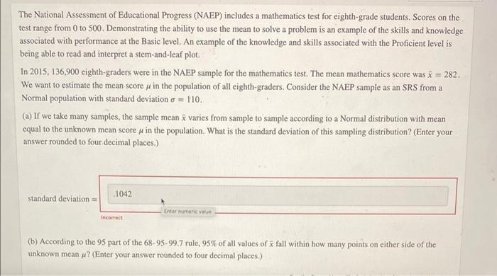 [Solved]: The National Assessment of Educational Progress