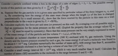 Consider a particle confined within a box in the | Chegg.com