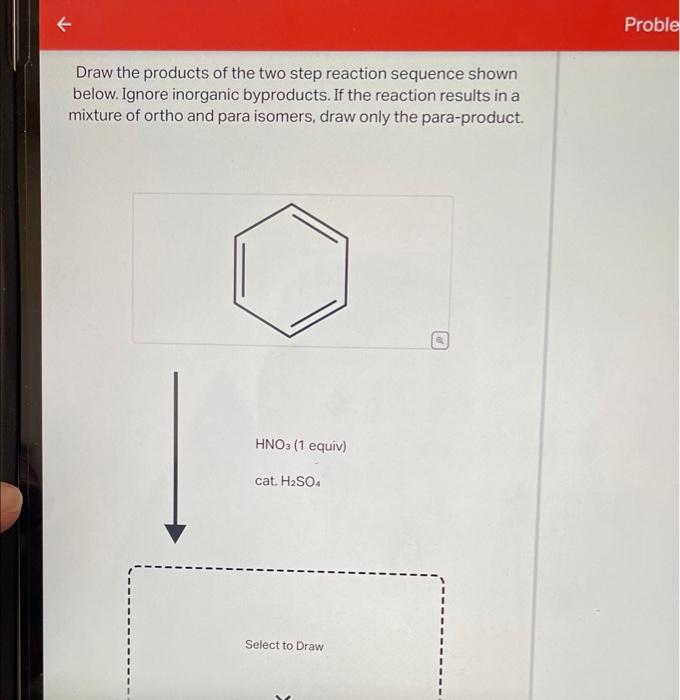 Solved Draw the products of the two step reaction sequence | Chegg.com