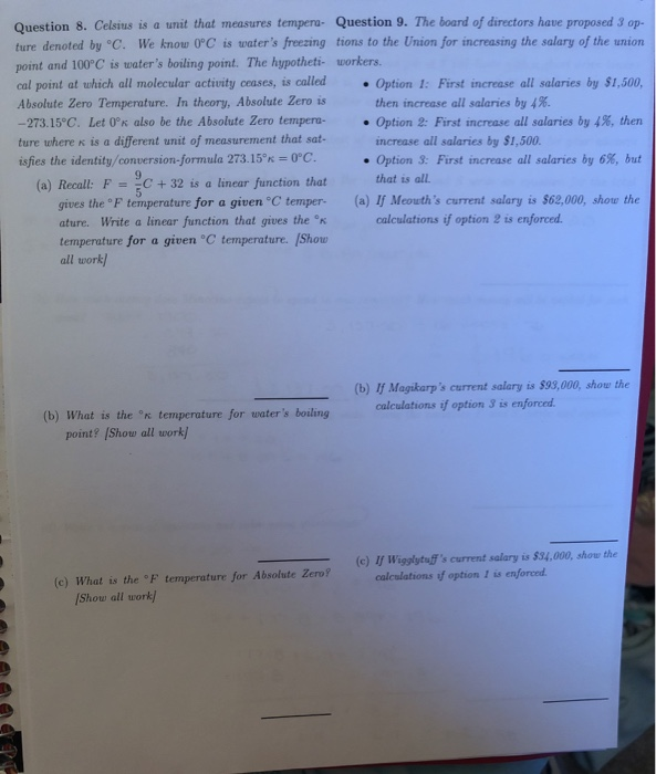 Solved Question 8. Celsius is a unit that measures tempera- | Chegg.com