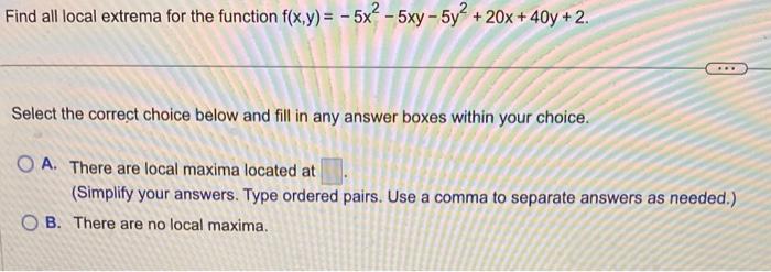 Solved Find all local extrema for the function | Chegg.com