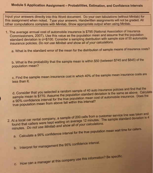 Solved Module 5 Application Assignment - Probabilities, | Chegg.com