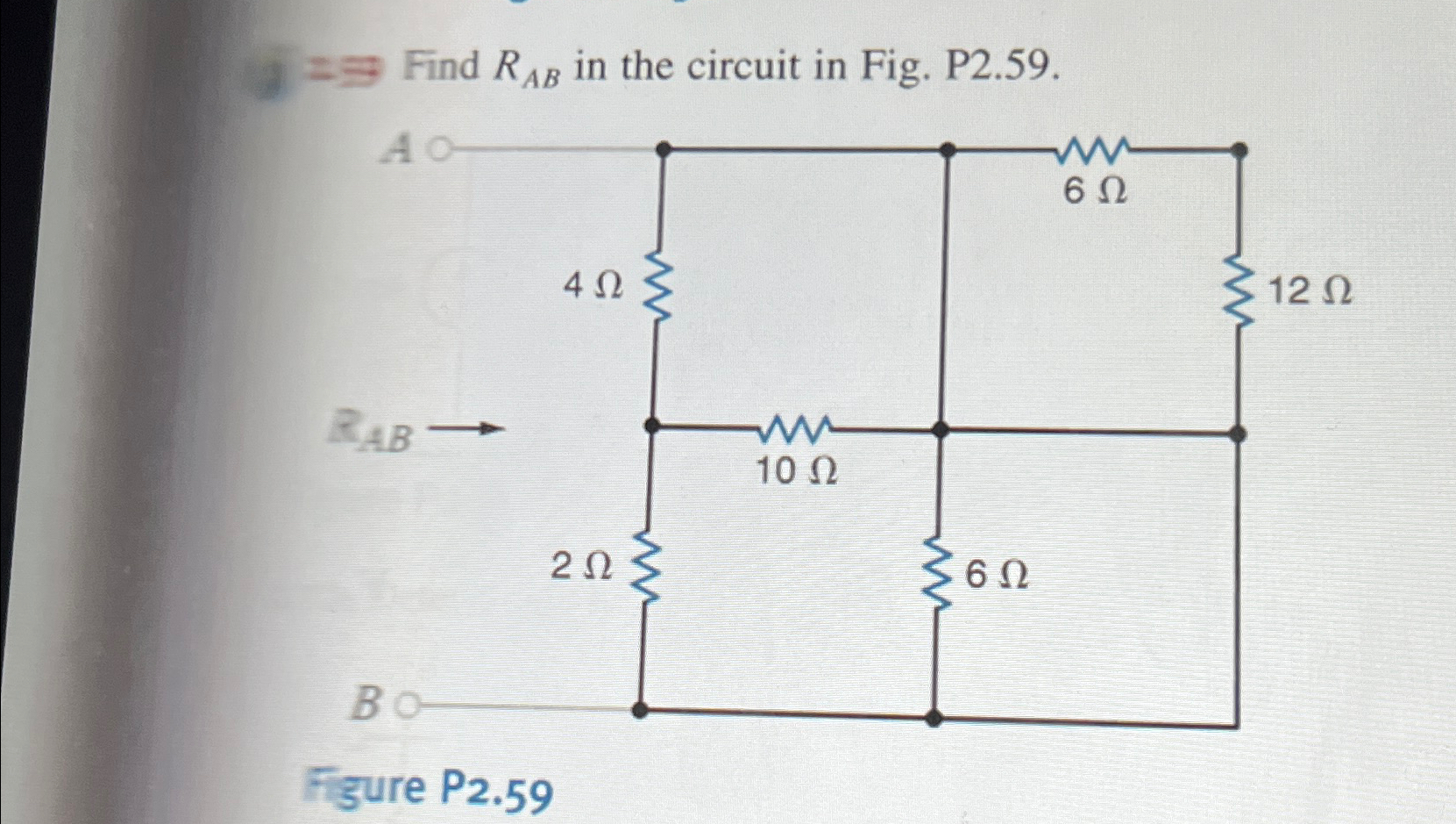 Solved Find RAB ﻿in the circuit in Fig. P2.59.isule r2.5y | Chegg.com