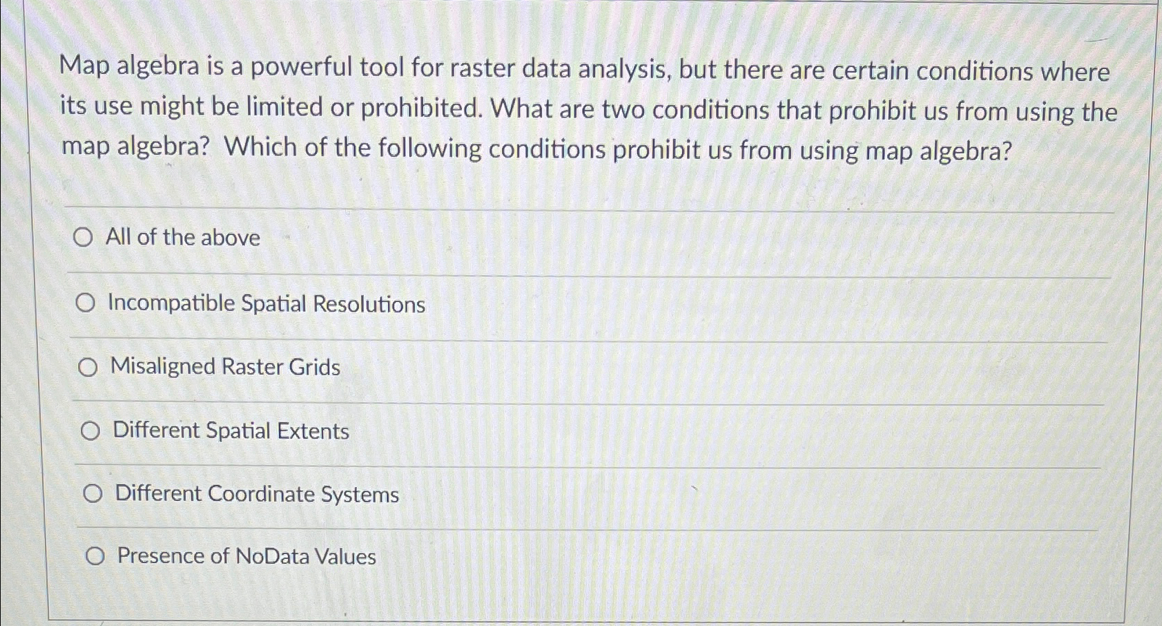 Solved Map Algebra Is A Powerful Tool For Raster Data
