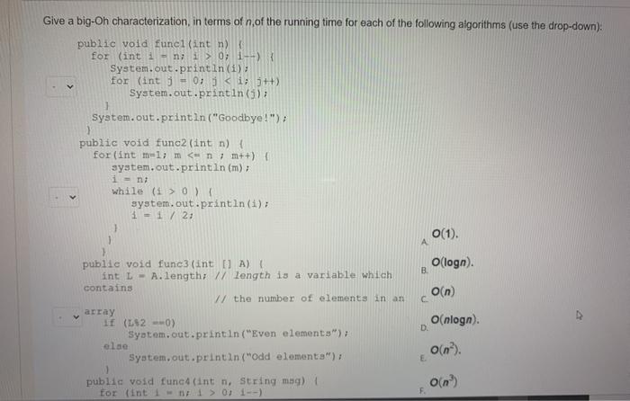 Solved Give a big-Oh characterization, in terms of n.of the | Chegg.com