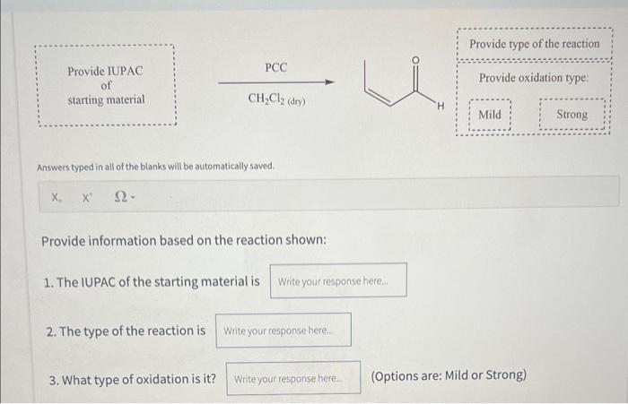 Solved Provide type of the reaction Provide IUPAC starting | Chegg.com