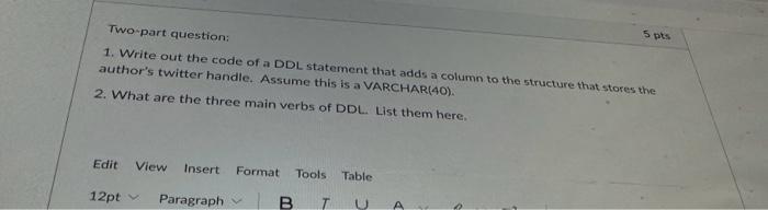 Solved The SQL statement below has 5 syntactical issues that | Chegg.com