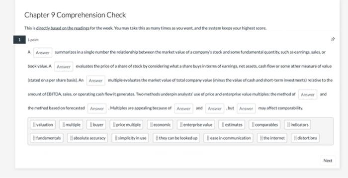 Solved Chapter 9 Comprehension Check This is directly based | Chegg.com