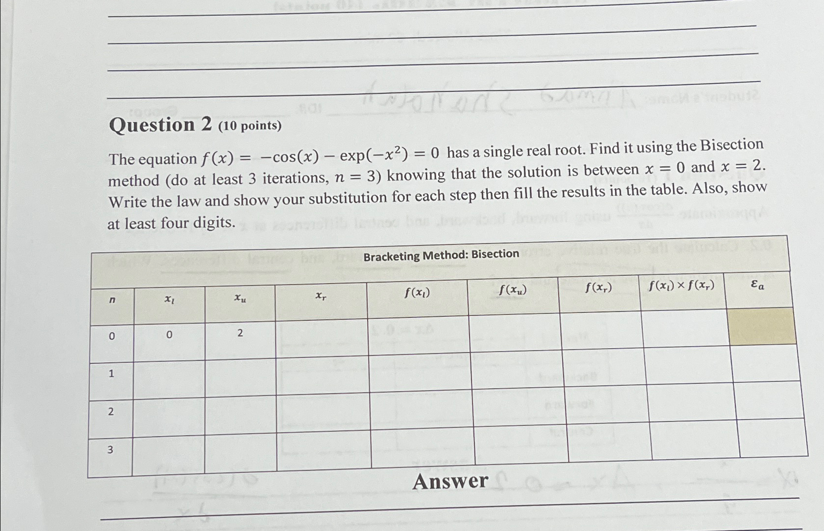 Solved Question 2 (10 points)\\nThe equation | Chegg.com Solved Question 2 (10 points)\\nThe equation | Chegg.com