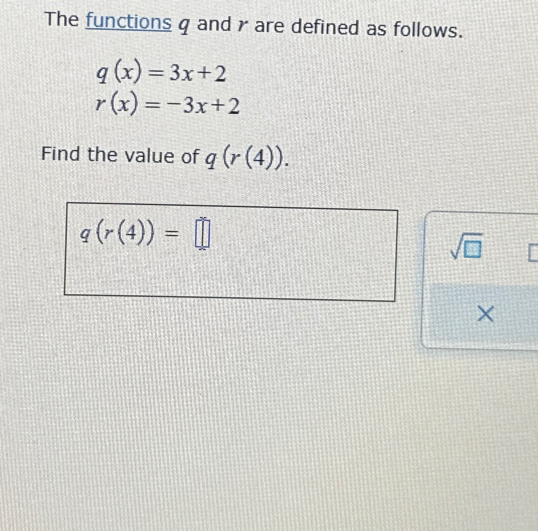 Solved The functions q ﻿and r ﻿are defined as | Chegg.com