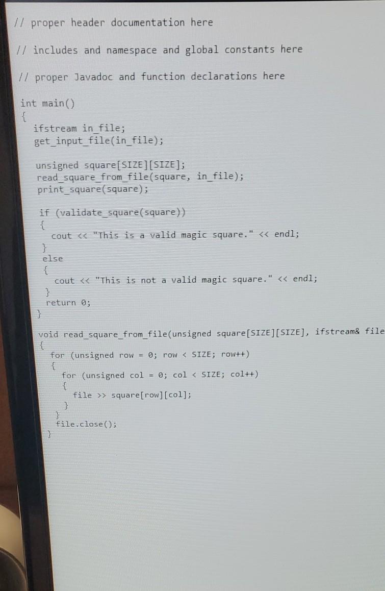 Solved Lab 10 Arrays and Functions Magic Squares A magic | Chegg.com