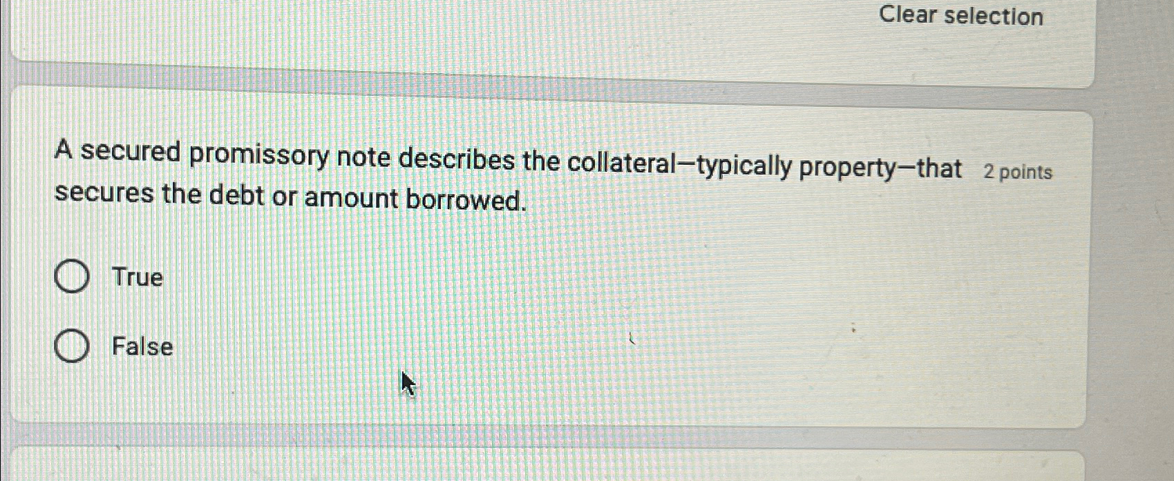 Solved Clear selectionA secured promissory note describes | Chegg.com Solved Clear selectionA secured promissory note describes | Chegg.com