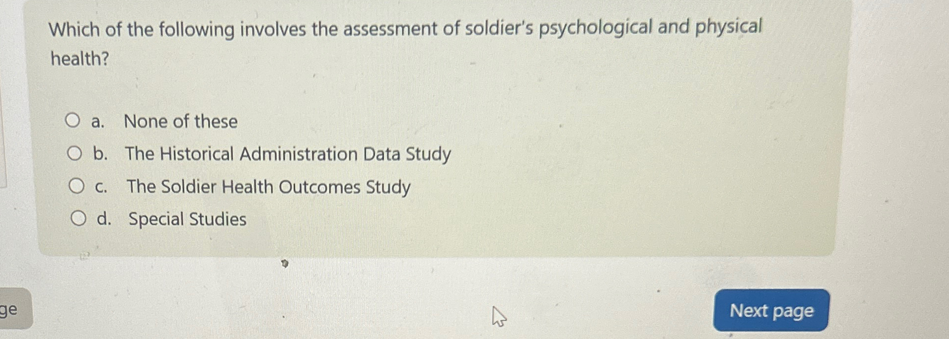 Solved Which of the following involves the assessment of | Chegg.com
