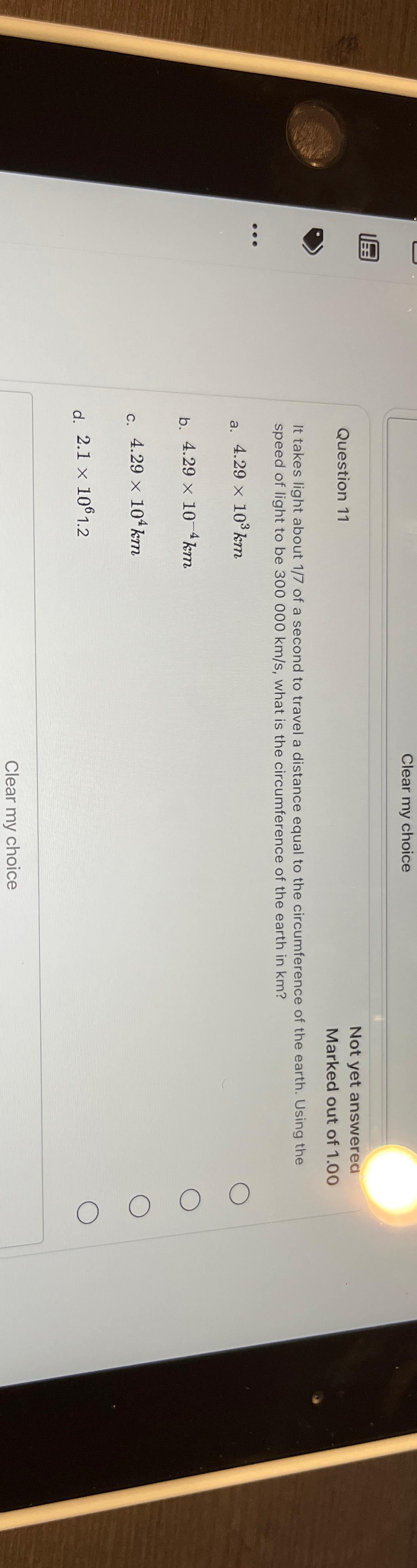 Solved Clear my choiceQuestion 11Not yet answerea Marked out | Chegg.com