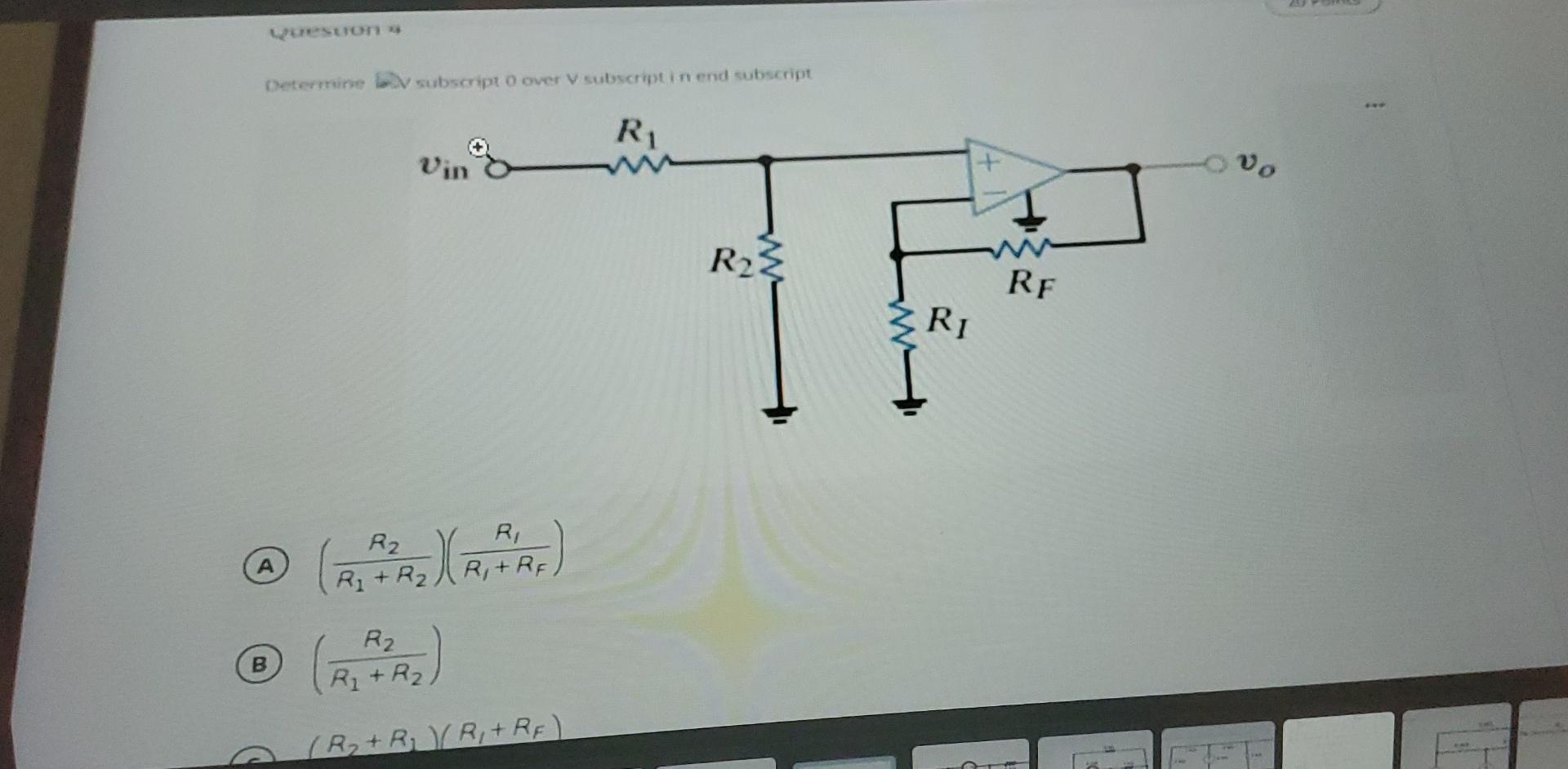 Solved Determine Subscript 0 Over V Subscript In End