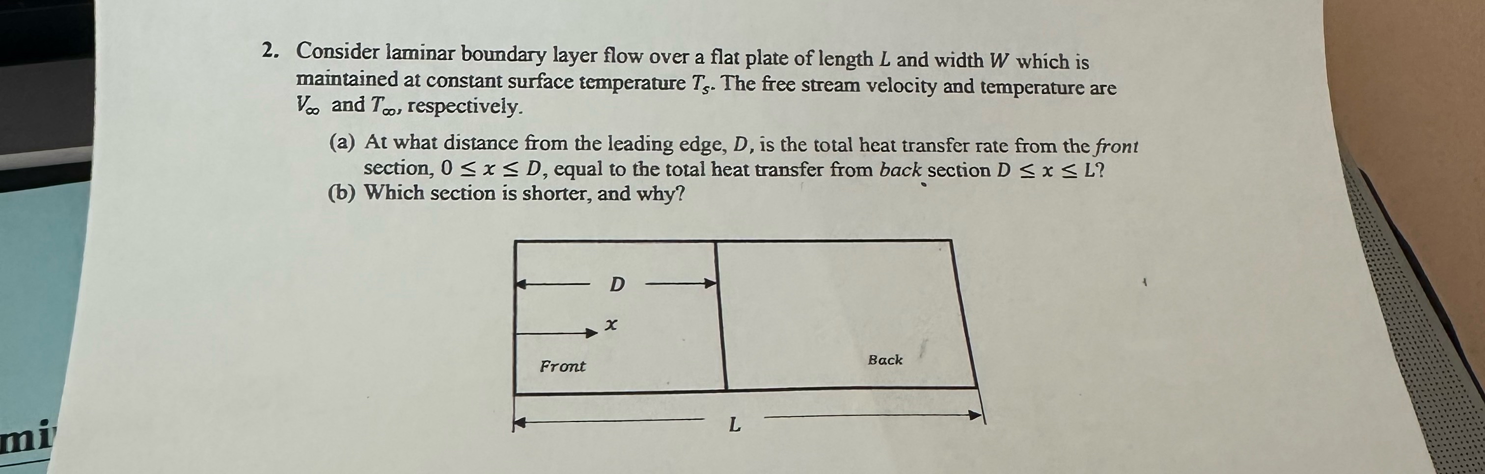 Solved Consider laminar boundary layer flow over a flat | Chegg.com