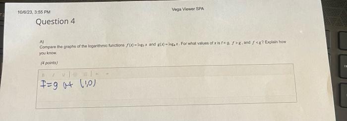 Solved Compare the graphs of the logarithmic functions | Chegg.com