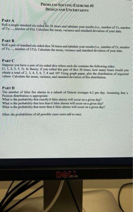 Solved PART A Roll a single standard six-sided die 36 times | Chegg.com