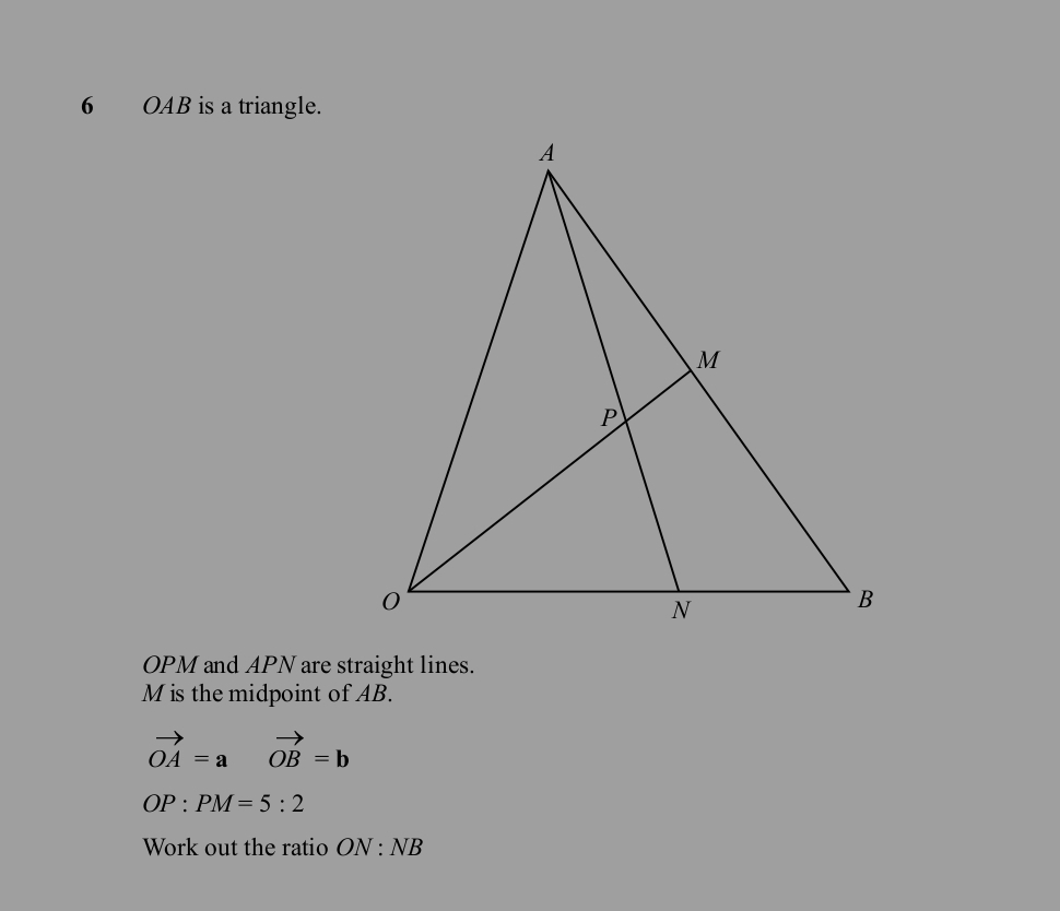 Solved 6,OAB is a triangle.OPM and APN are straight lines.M | Chegg.com