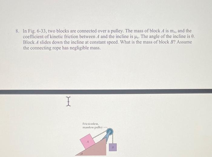Solved 8. In Fig. 6-33, two blocks are connected over a | Chegg.com