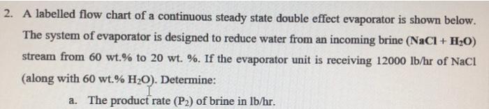 Solved 2. A labelled flow chart of a continuous steady state | Chegg.com