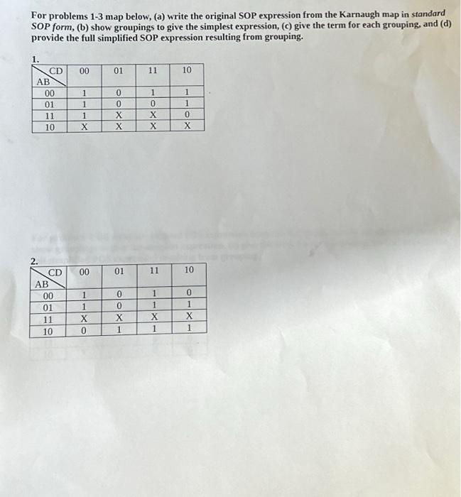 Solved For problems 1-3 map below, (a) write the original | Chegg.com