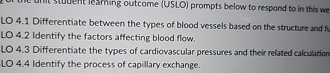 Solved 4.1 ﻿Differentiate between the types of blood vessels | Chegg.com